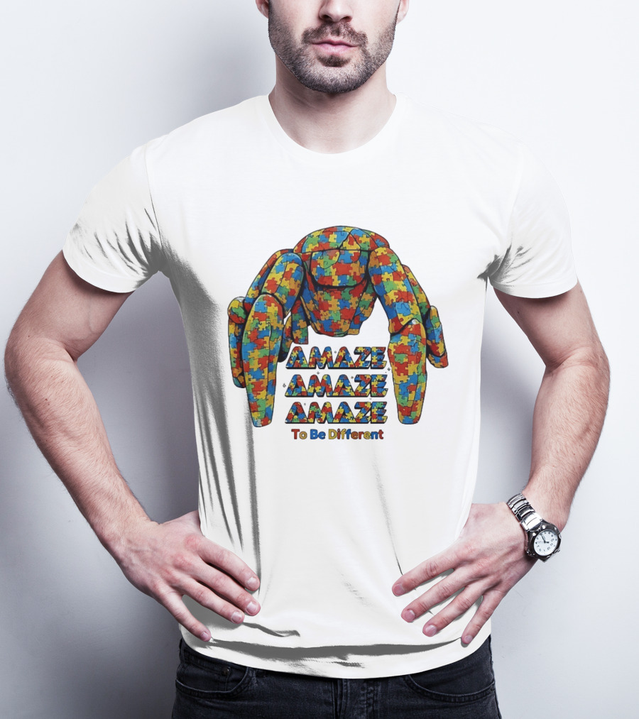 Amaze Amaze Amaze Puzzle Piece Spider To Be Different T-Shirt