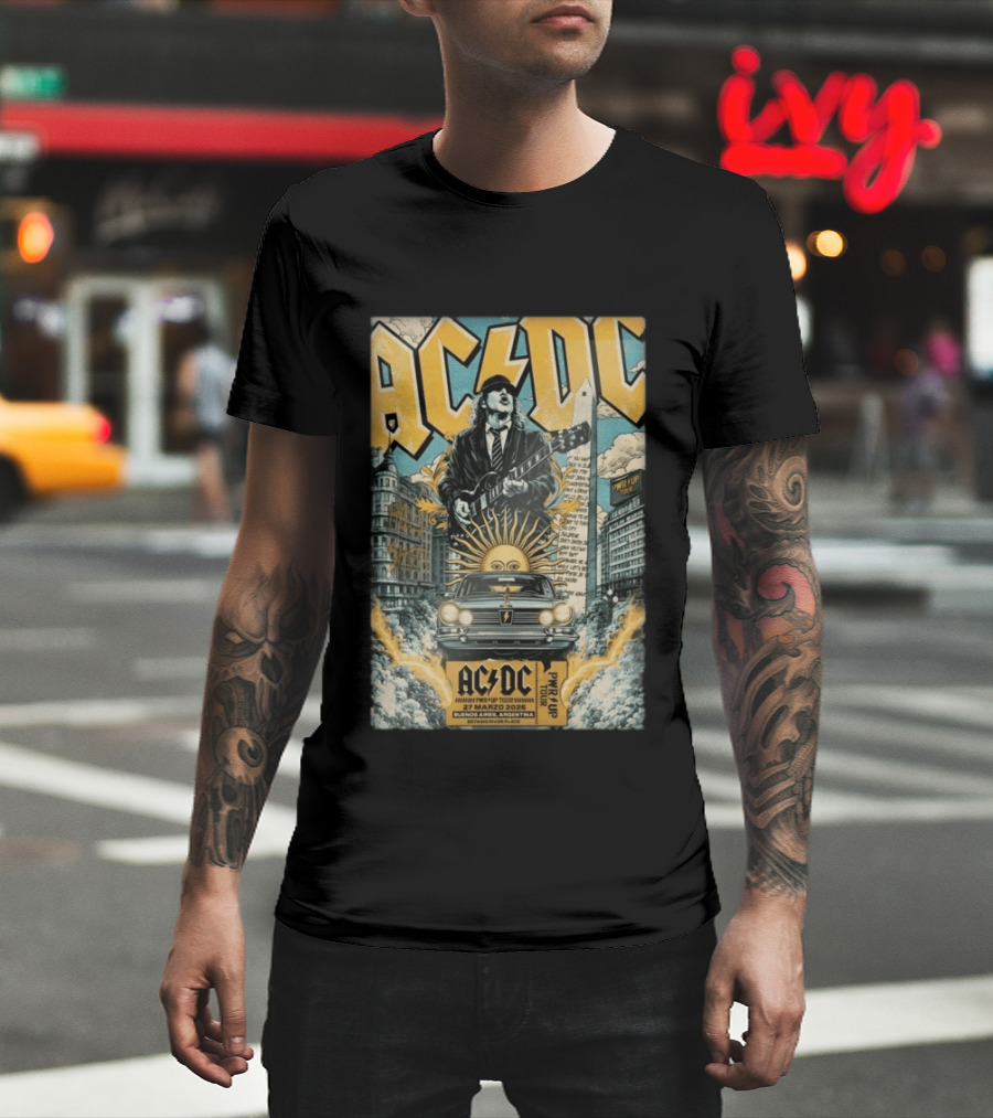 AC DC Power Up Tour 27 Marzo 2026 Buenos Aires Argentina T-Shirt
