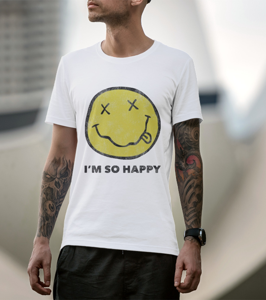 Nirvana Smiley Face I'm So Happy T-Shirt