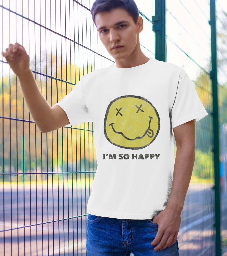 Nirvana Smiley Face I'm So Happy T-Shirt