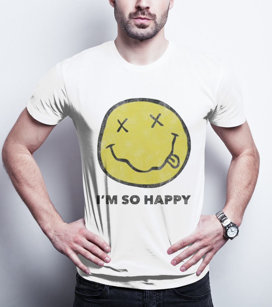 Nirvana Smiley Face I'm So Happy T-Shirt