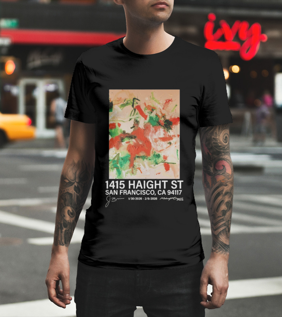 Midnight Organic J. Brian 1415 Haight St San Francisco CA 94117 T-Shirt