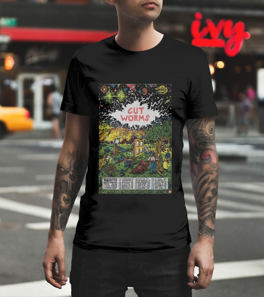Cut Worms Transmitter North American 2026 Tour Philadelphia Austin Los Angeles New York T-Shirt