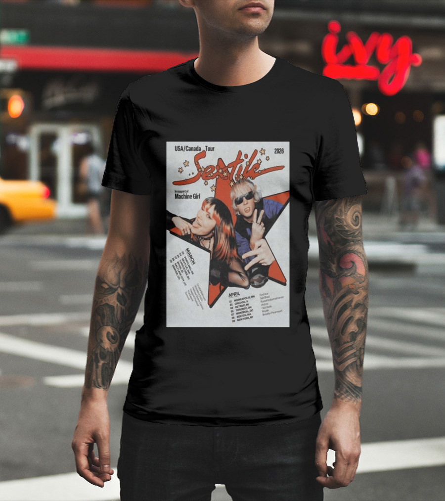 USA Canada 2026 Sextile Tour In Support Of Machine Girl T-Shirt