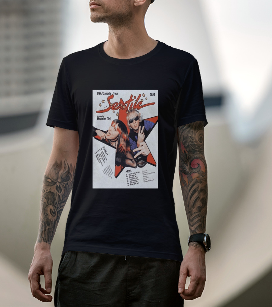 USA Canada 2026 Sextile Tour In Support Of Machine Girl T-Shirt