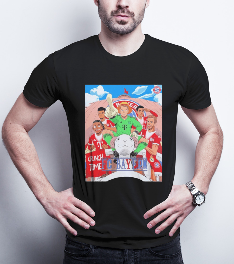 Crunch Time FC Bayern Munich X One Piece Anime Crossover UCL Collaboration T-Shirt