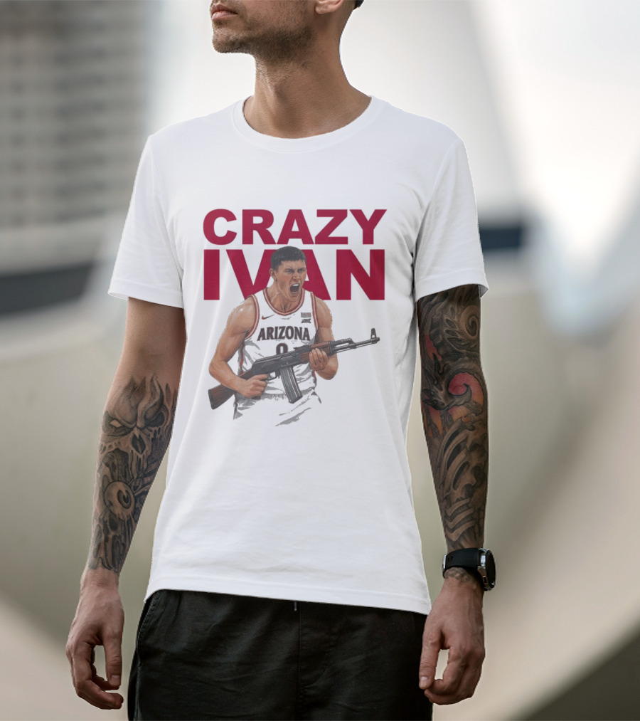 Crazy Ivan Arizona Basketball Player Holding Rifle T-Shirt