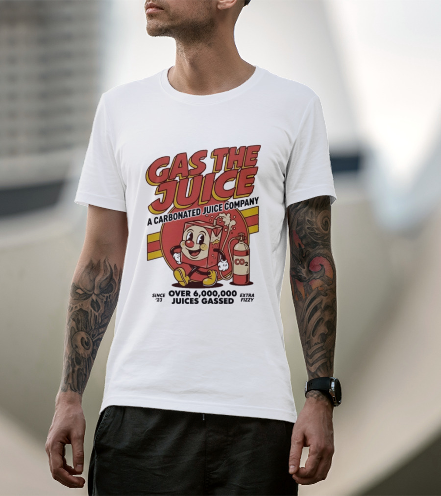 Gas The Juice A Carbonated Juice Company CO2 Juices Gassed Since 75 Retro Fizzy T-Shirt