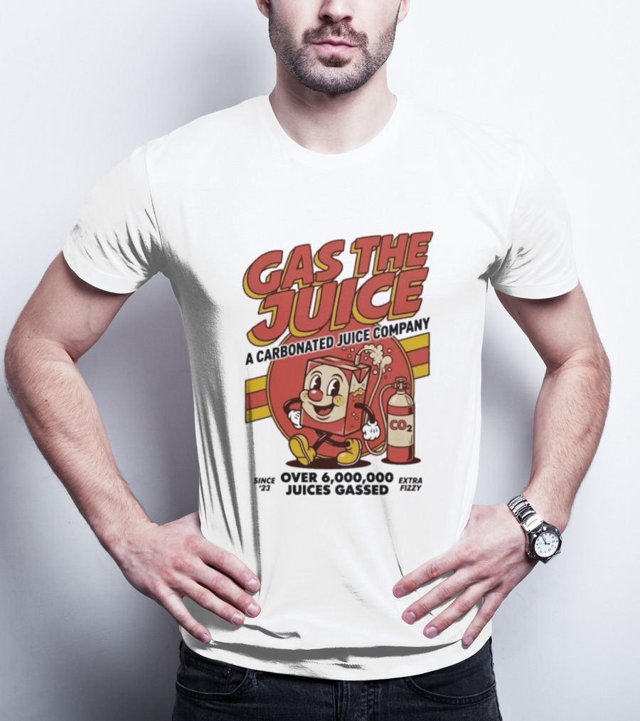 Gas The Juice A Carbonated Juice Company CO2 Juices Gassed Since 75 Retro Fizzy T-Shirt