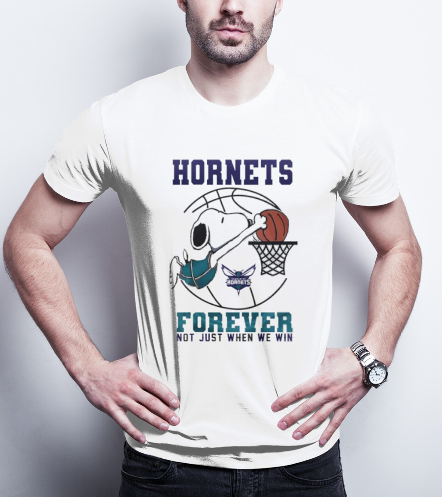 Hornets Snoopy Dunking Basketball Forever Not Just When We Win T-Shirt