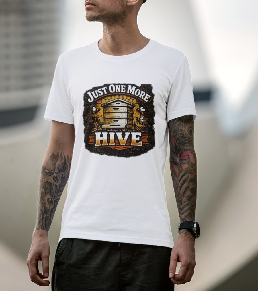 Just One More Hive Beekeeping Bees Honeycomb Apiary T-Shirt
