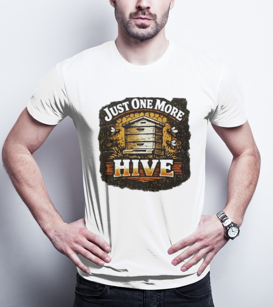 Just One More Hive Beekeeping Bees Honeycomb Apiary T-Shirt