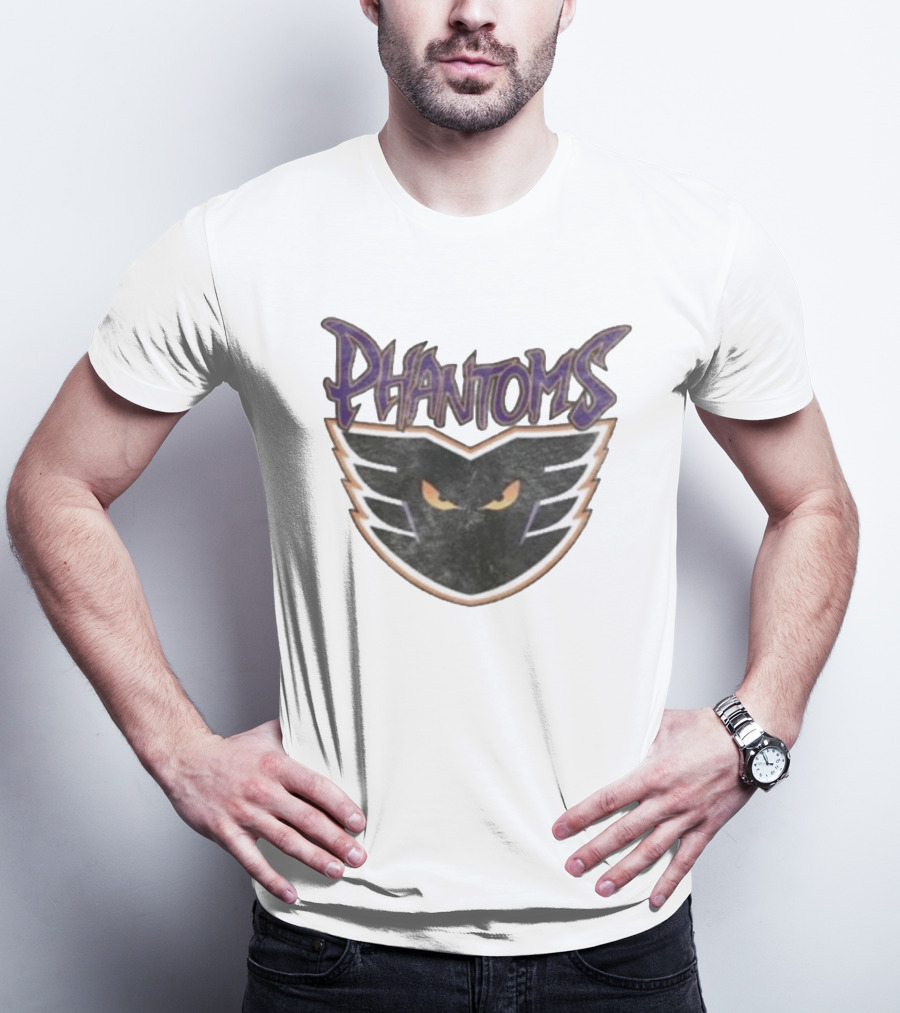 Lehigh Valley Phantoms Hockey Team Emblem With Bold Lettering And Fierce Mask T-Shirt