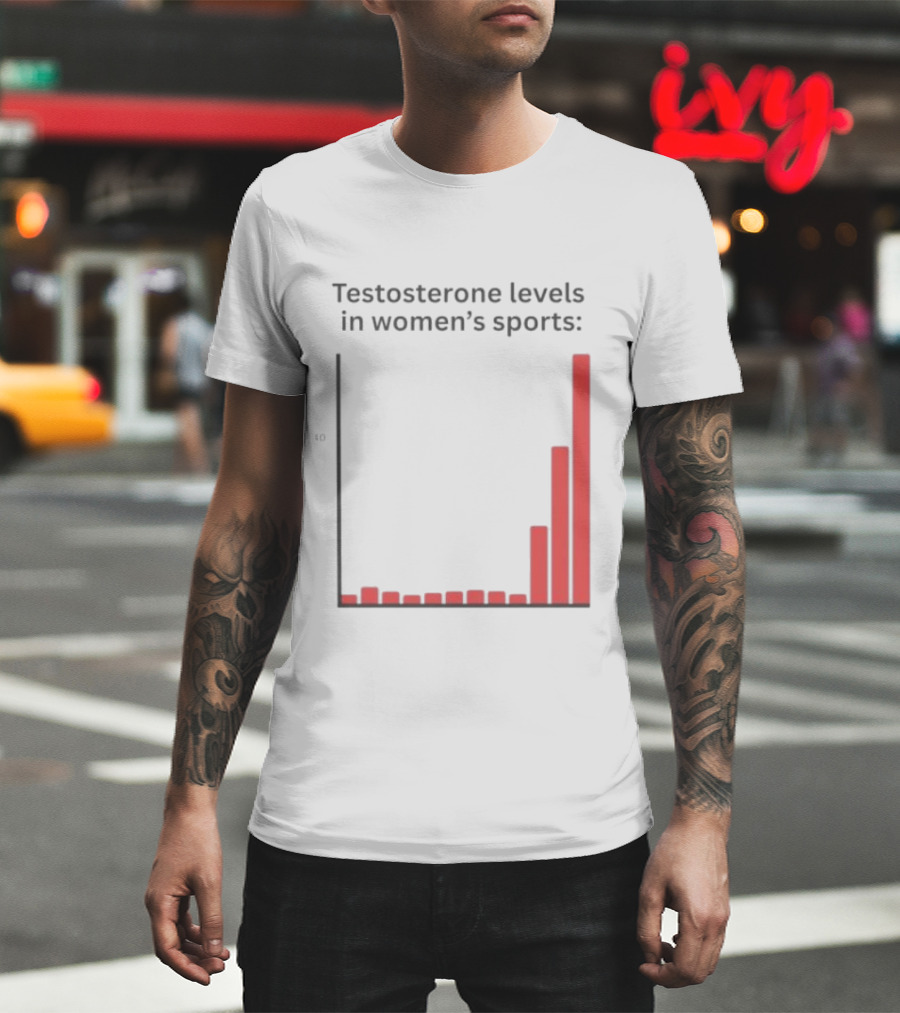 Testosterone Levels In Women's Sports Bar Graph Analysis T-Shirt