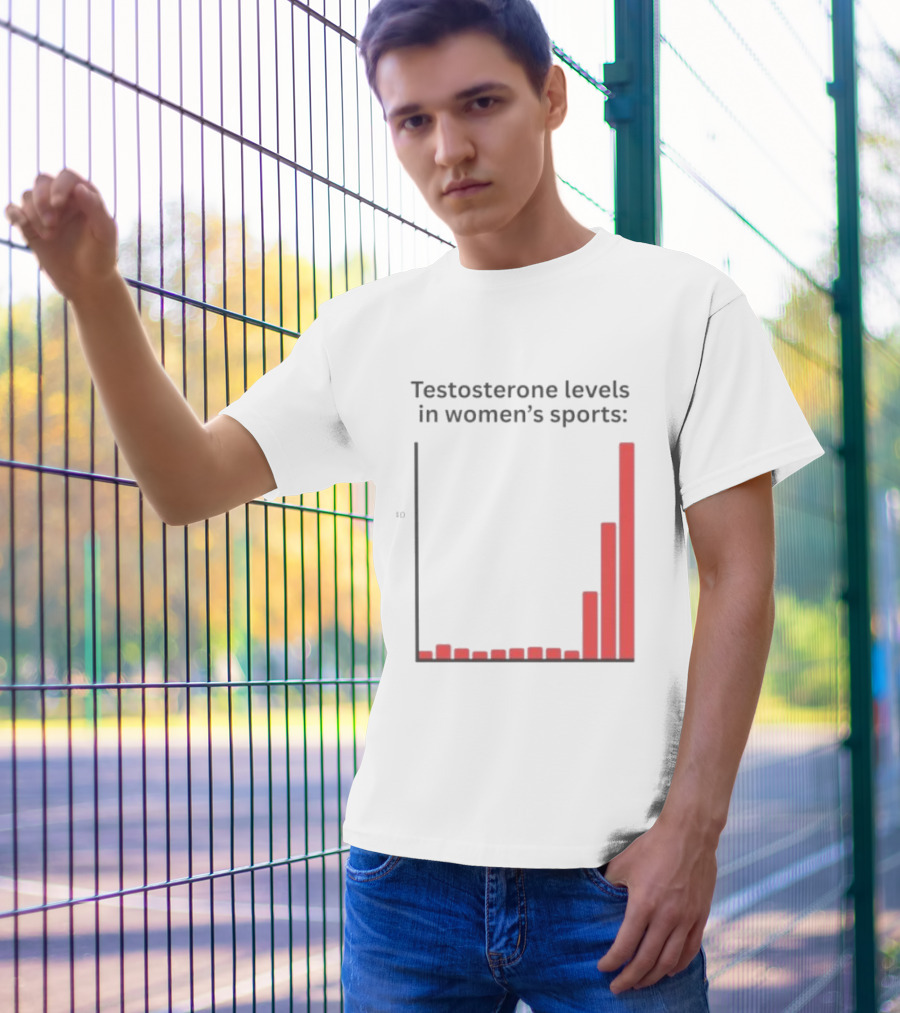 Testosterone Levels In Women's Sports Bar Graph Analysis T-Shirt