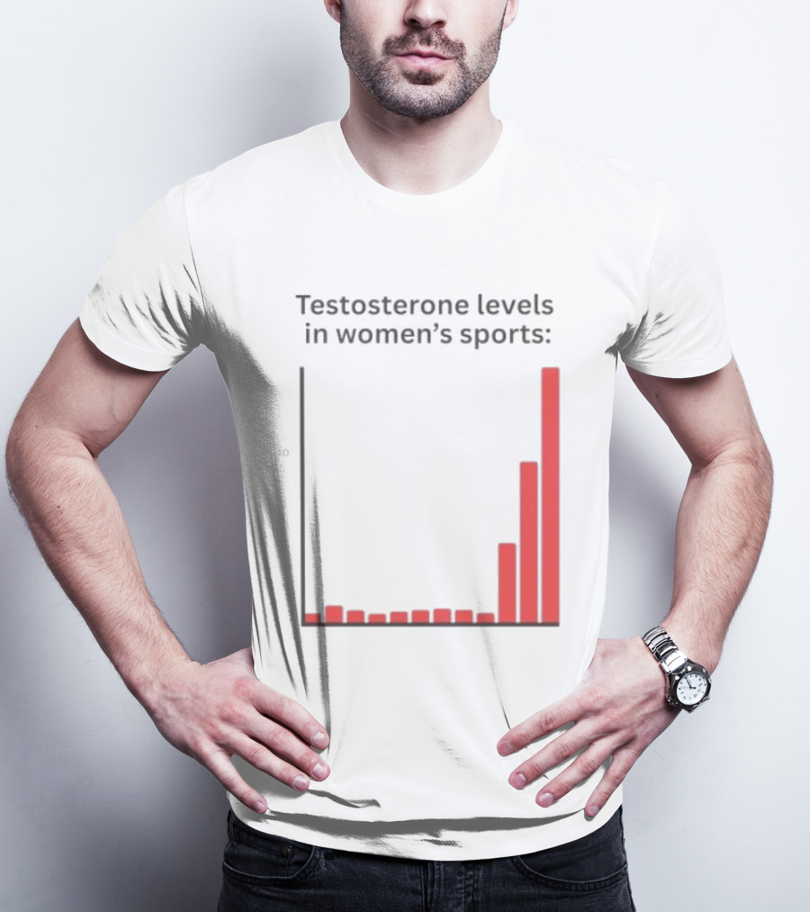 Testosterone Levels In Women's Sports Bar Graph Analysis T-Shirt