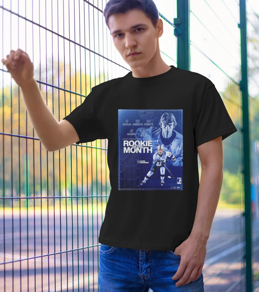 Rookie Of The Month Gavin McKenna 72 Penn State Nittany Lions Hockey Goals Assists Points T-Shirt