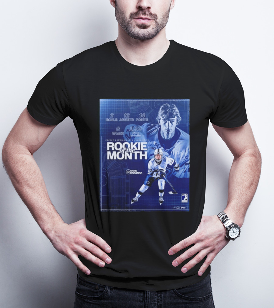 Rookie Of The Month Gavin McKenna 72 Penn State Nittany Lions Hockey Goals Assists Points T-Shirt