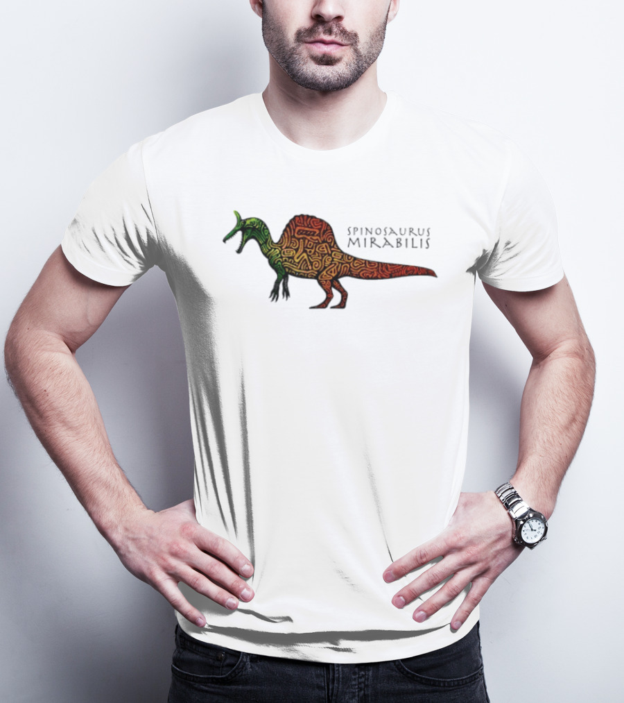 Spinosaurus Mirabilis Dinosaur Rainbow T-Shirt