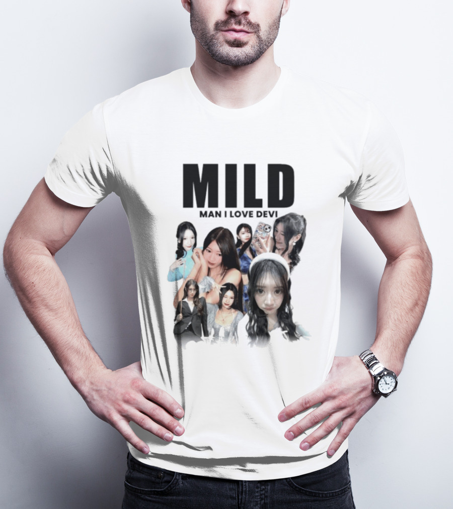 Mild Man I Love Devi Multi Portrait Collage T-Shirt
