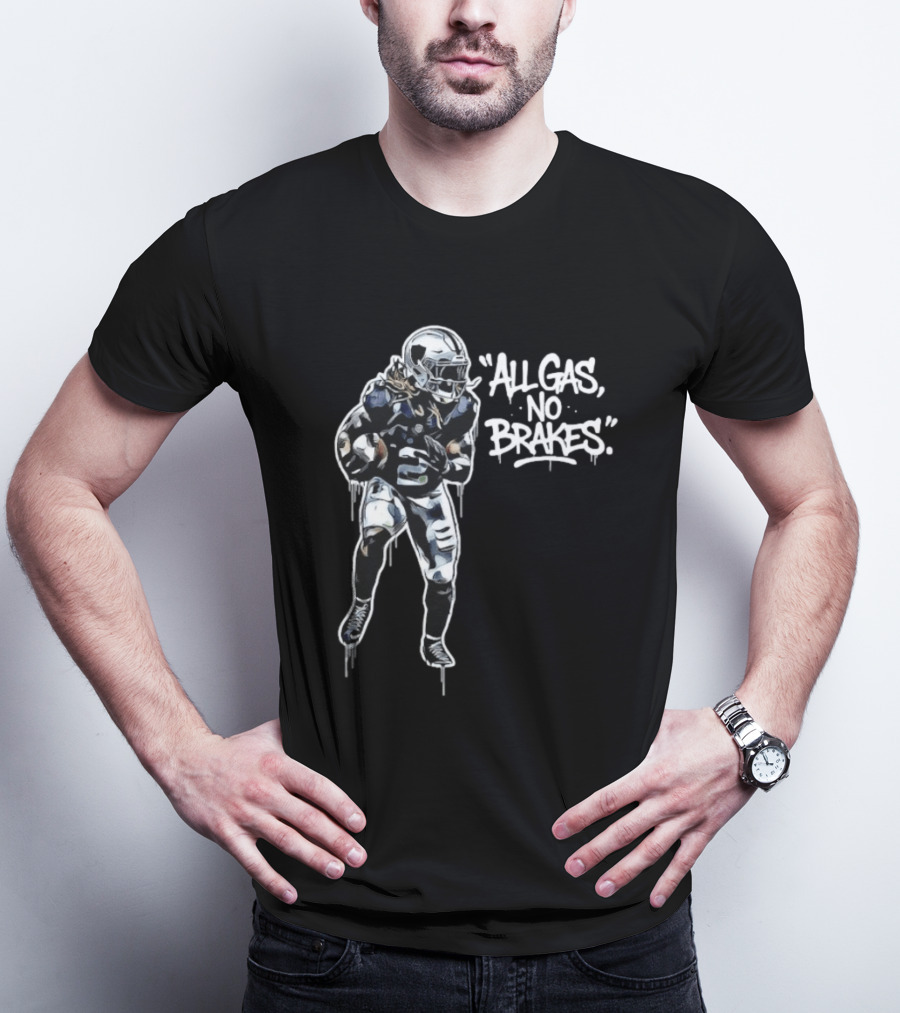 Las Vegas Raiders All Gas No Brakes Ashton Jeanty Football Player T-Shirt