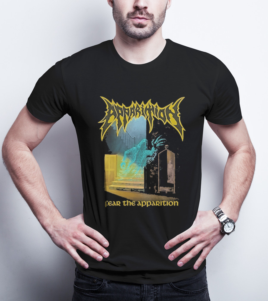 Apparition Fear The Apparition Spooky Ghostly Spirit Doorway T-Shirt