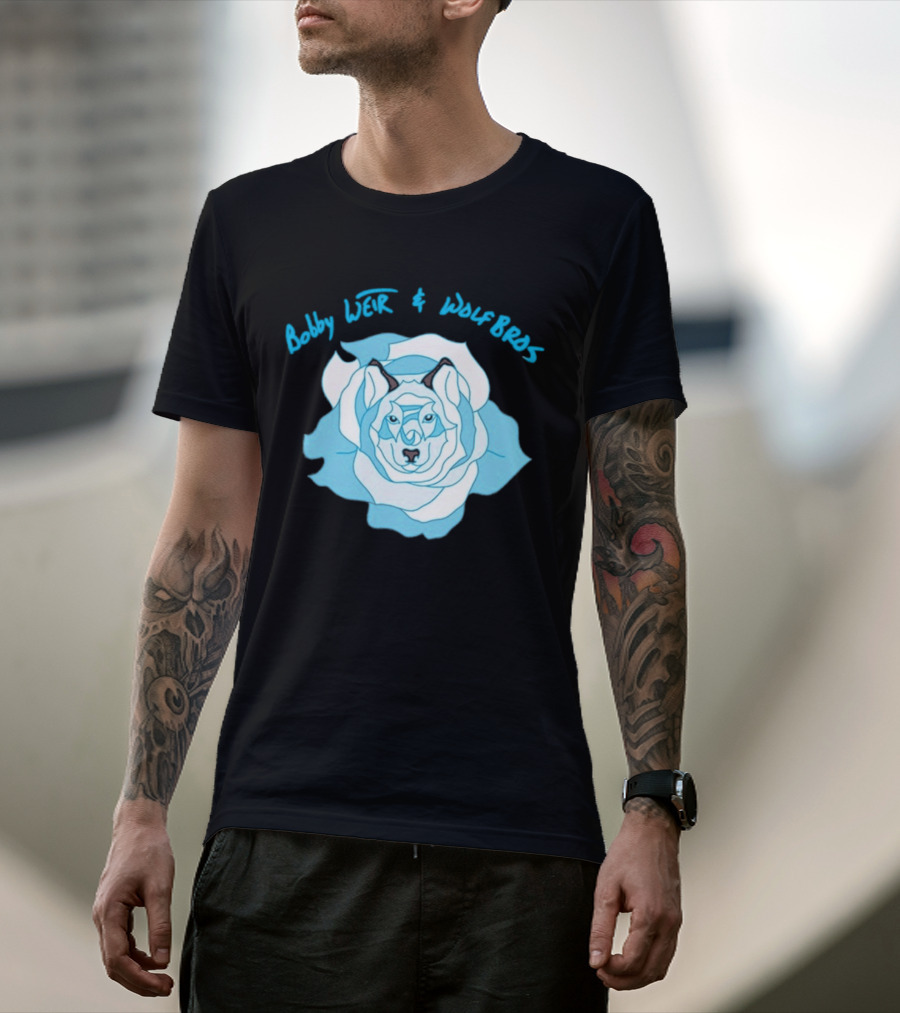 Bobby Weir And Wolf Bros Blue Rose Wolf T-Shirt