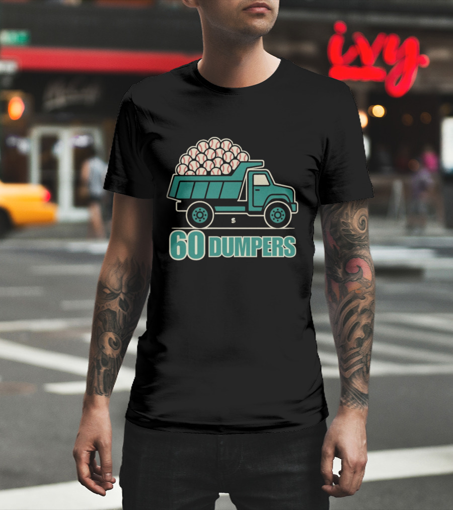 Seattle Mariners Cal Raleigh 60 Dumpers Baseball Truck Historic Season T-Shirt