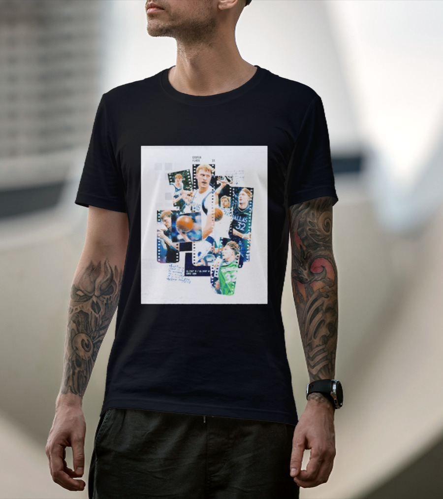 Cooper Flagg 32 Dallas Mavericks The Rook Since 1980 Collage Basketball Film Strip T-Shirt