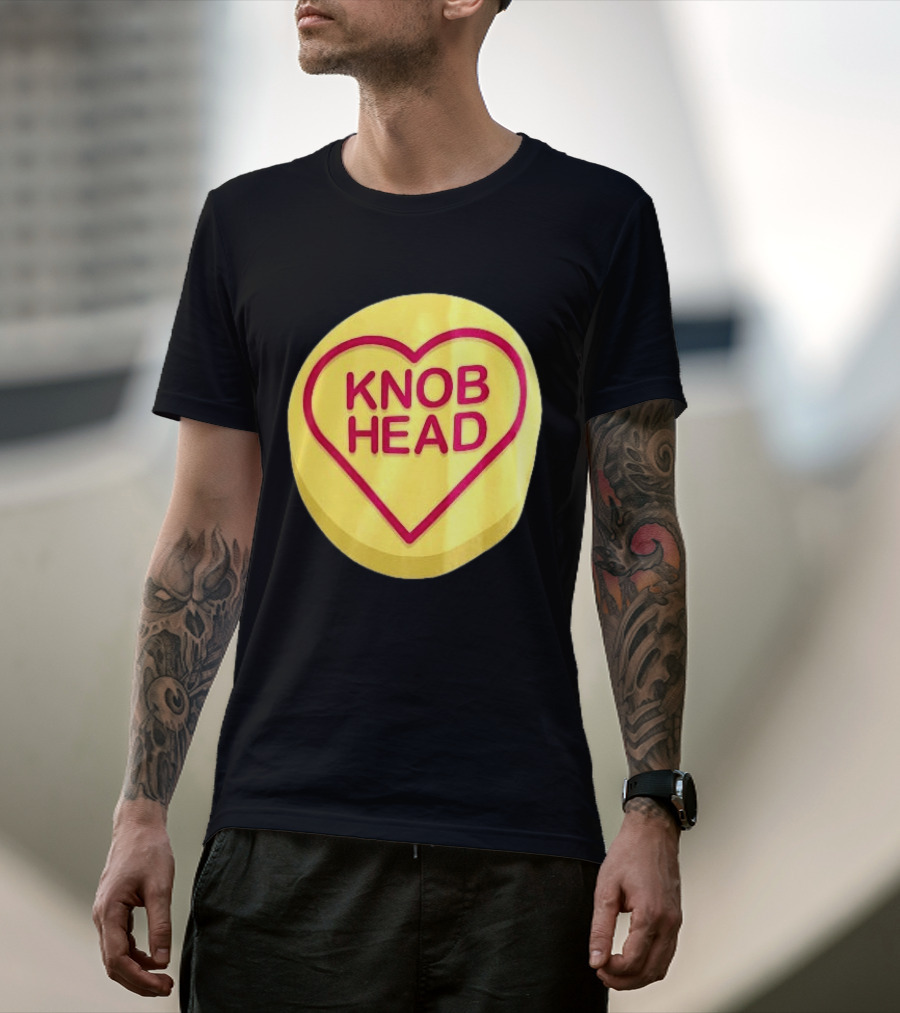 Knob Head Love Hearts Yellow Round T-Shirt
