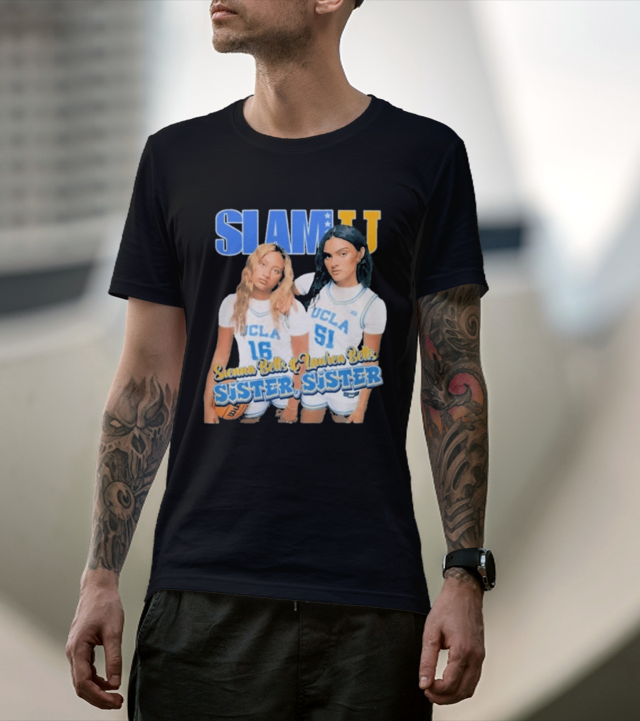 UCLA Bruins Basketball Betts Sisters Sienna Lauren Slam Sister T-Shirt