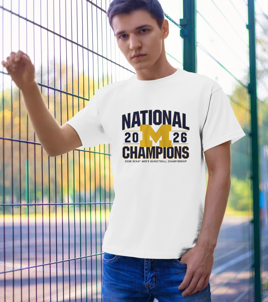 Michigan Wolverines 2026 National Champions Men's Basketball NCAA Championship T-Shirt