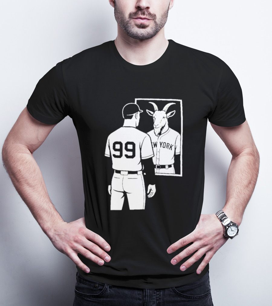 Aaron Judge GOAT Reflection New York Yankees Baseball 99 T-Shirt