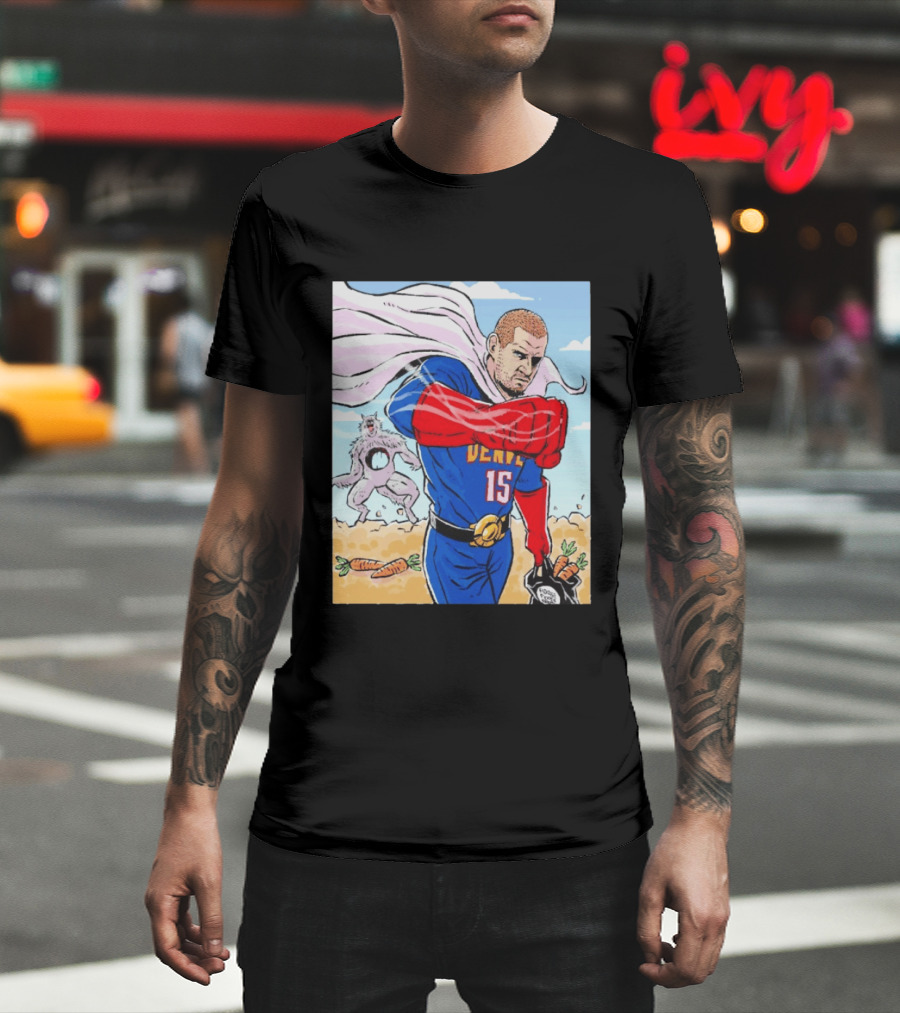 Joker Nikola Jokić Superhero Denver 15 Defeats Wolves 56 Points Carrot Power T-Shirt