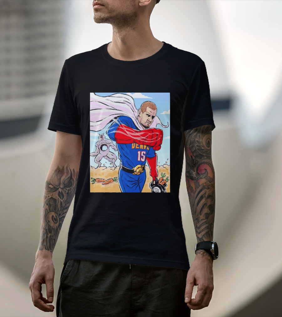 Joker Nikola Jokić Superhero Denver 15 Defeats Wolves 56 Points Carrot Power T-Shirt