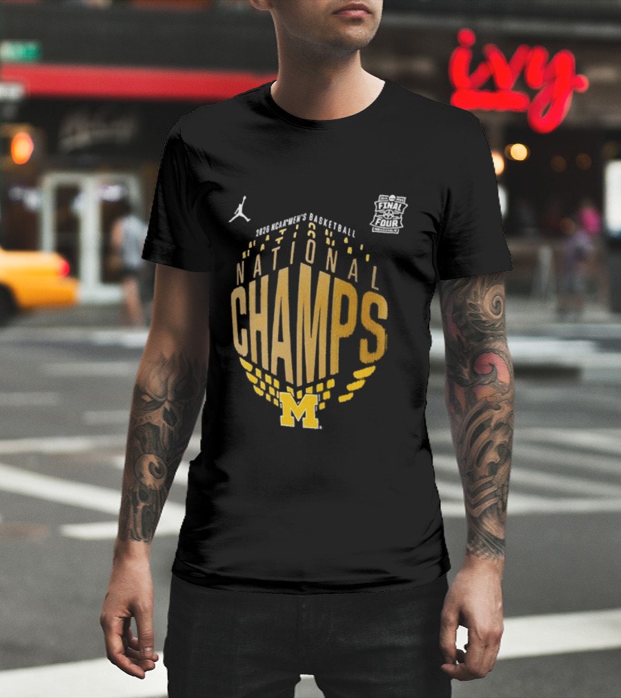 2026 Michigan Wolverines Men's Basketball National Champs Locker Room T-Shirt