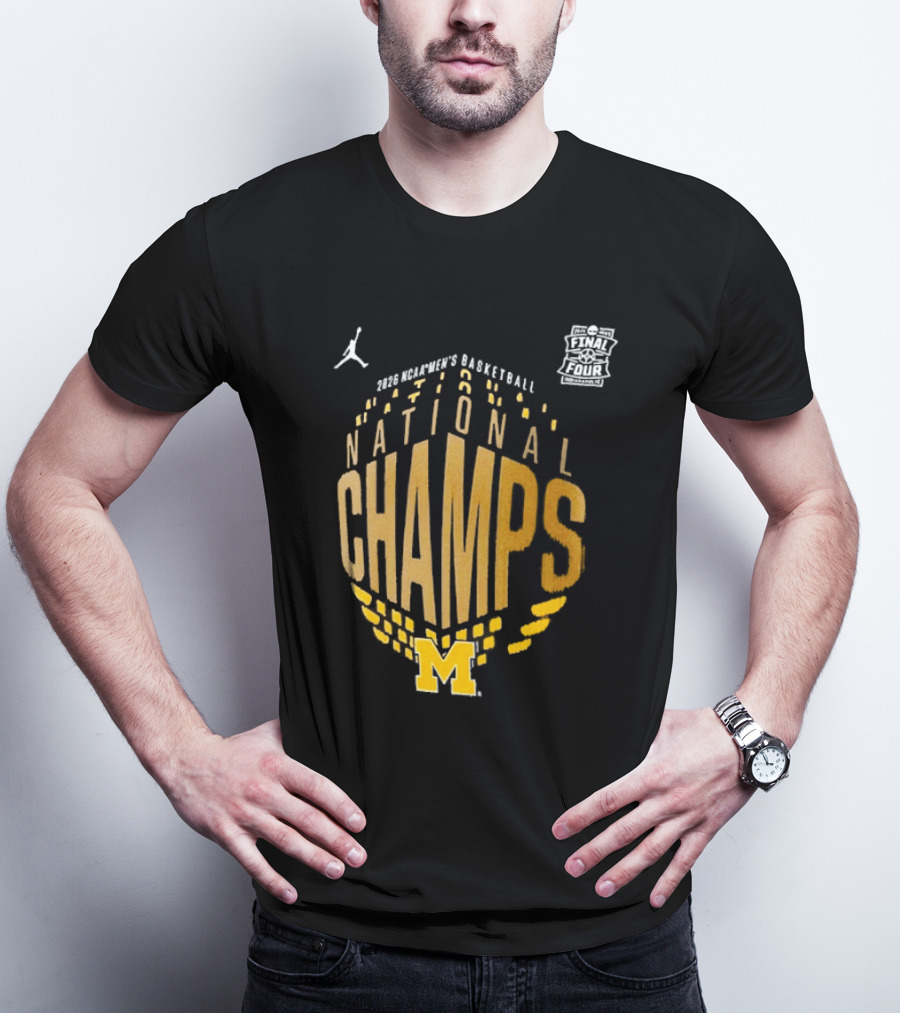 2026 Michigan Wolverines Men's Basketball National Champs Locker Room T-Shirt