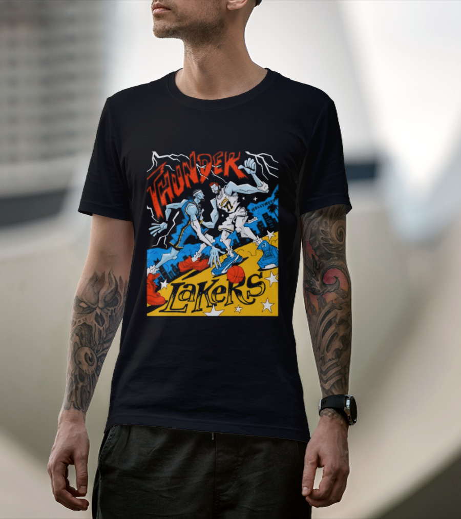 Shai Gilgeous Alexander Thunder Vs Luka Doncic Lakers MVP Cartoon Showdown T-Shirt