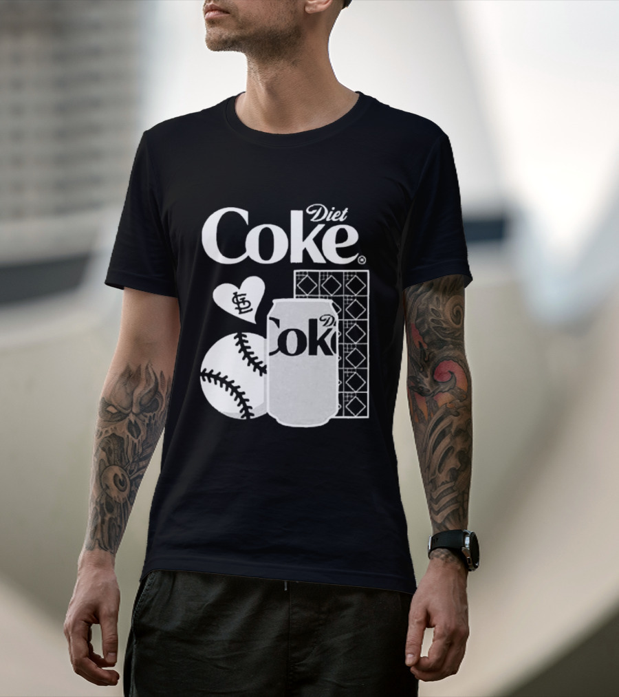 St. Louis Cardinals Diet Coke Night Baseball Can Heart 2026 T-Shirt