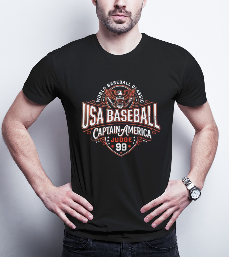USA Baseball Captain America Judge 99 Independence Wings T-Shirt