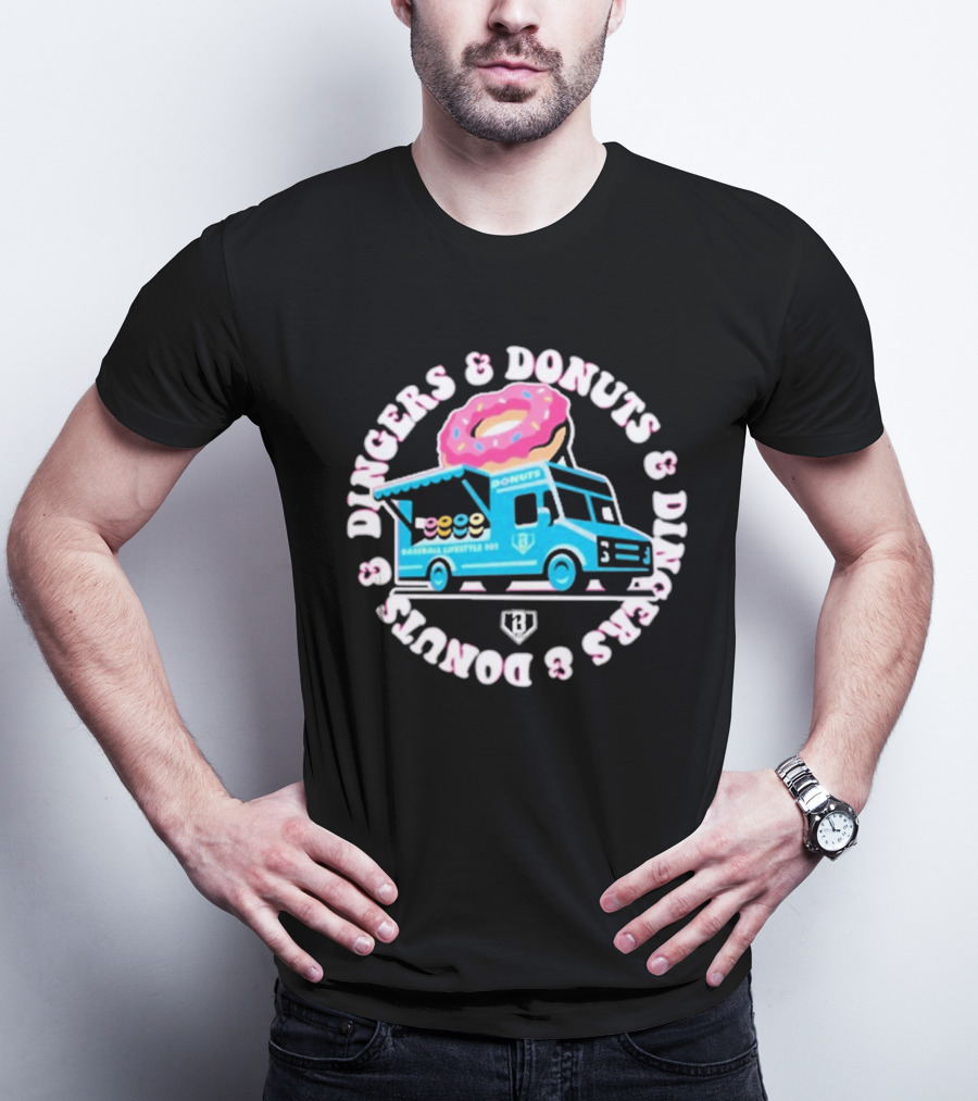 Baseball Lifestyle 101 Dingers And Donuts Youth Donut Truck T-Shirt
