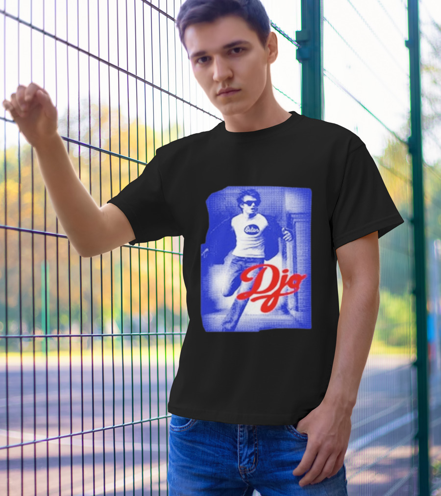 DJO Oficial Tienda Lollapalooza Estilo Vintage Azul Rojo T-Shirt