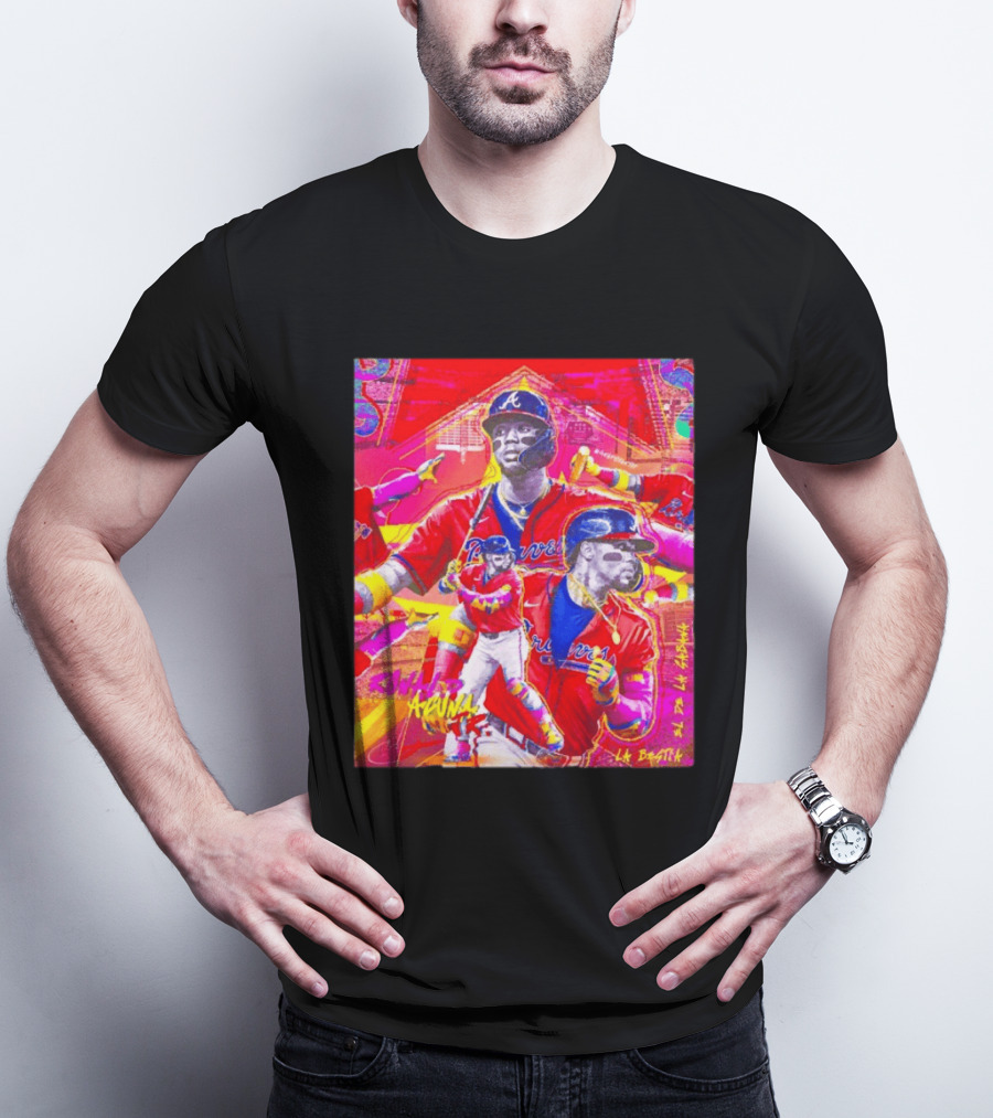 Ronald Acuña Jr Braves Atlanta Red Jersey Baseball Star Collage T-Shirt