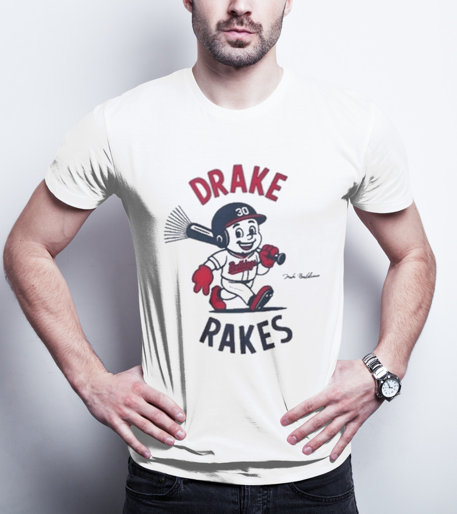 Drake Rakes Baseball Character With Number 30 And Rake Bat T-Shirt