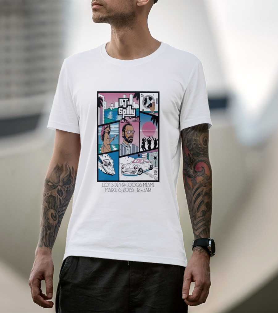 DJ Spilly In Miami March 6 2026 Iconic Nightlife Vibes T-Shirt