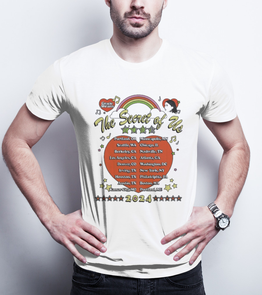 The Secret Of Us Tour 2024 Dates And Cities List With Rainbow And Stars T-Shirt