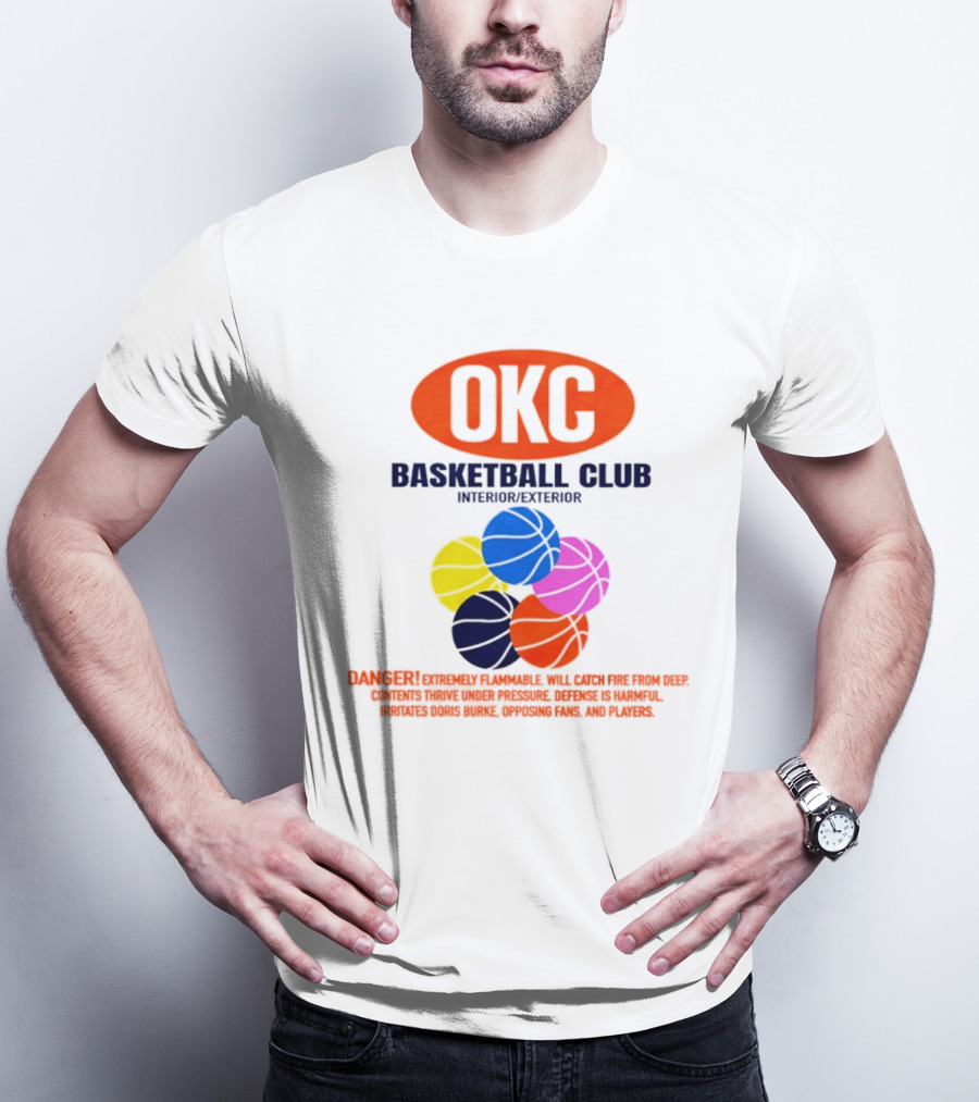 OKC Basketball Club Five Color Interior Exterior Balls T-Shirt
