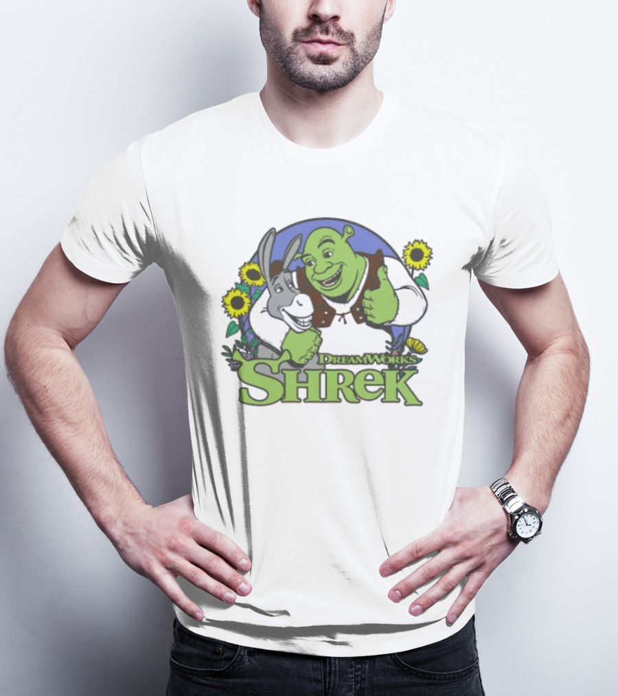 Shrek Donkey Thumbs Up Sunflowers DreamWorks T-Shirt