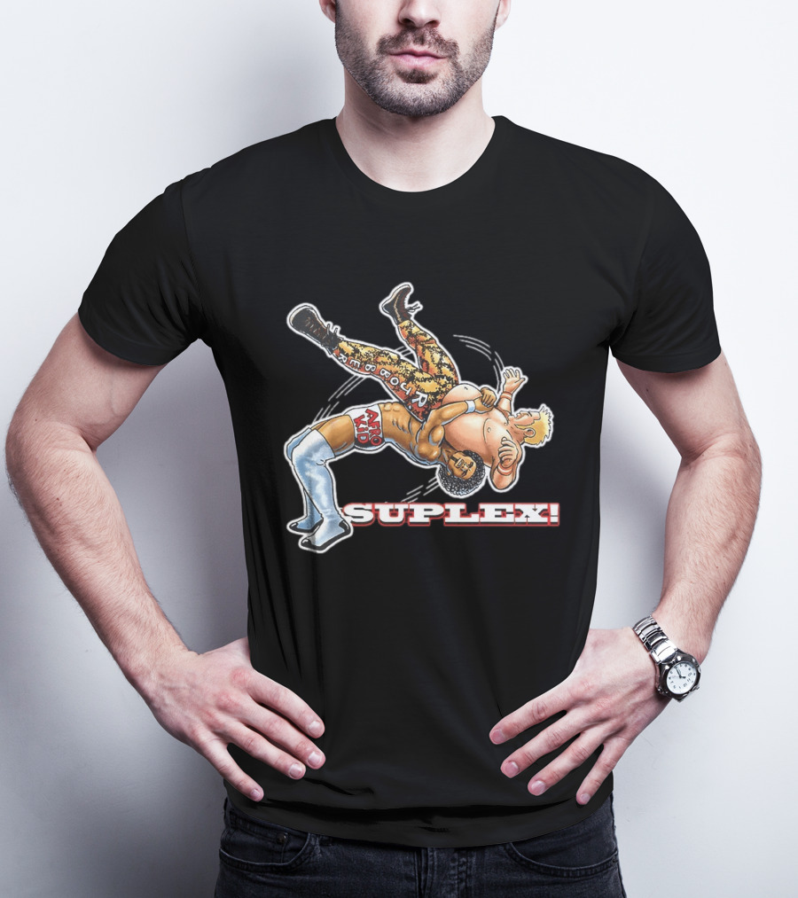 Saytoons Afro Kid Suplex Wrestling Action T-Shirt