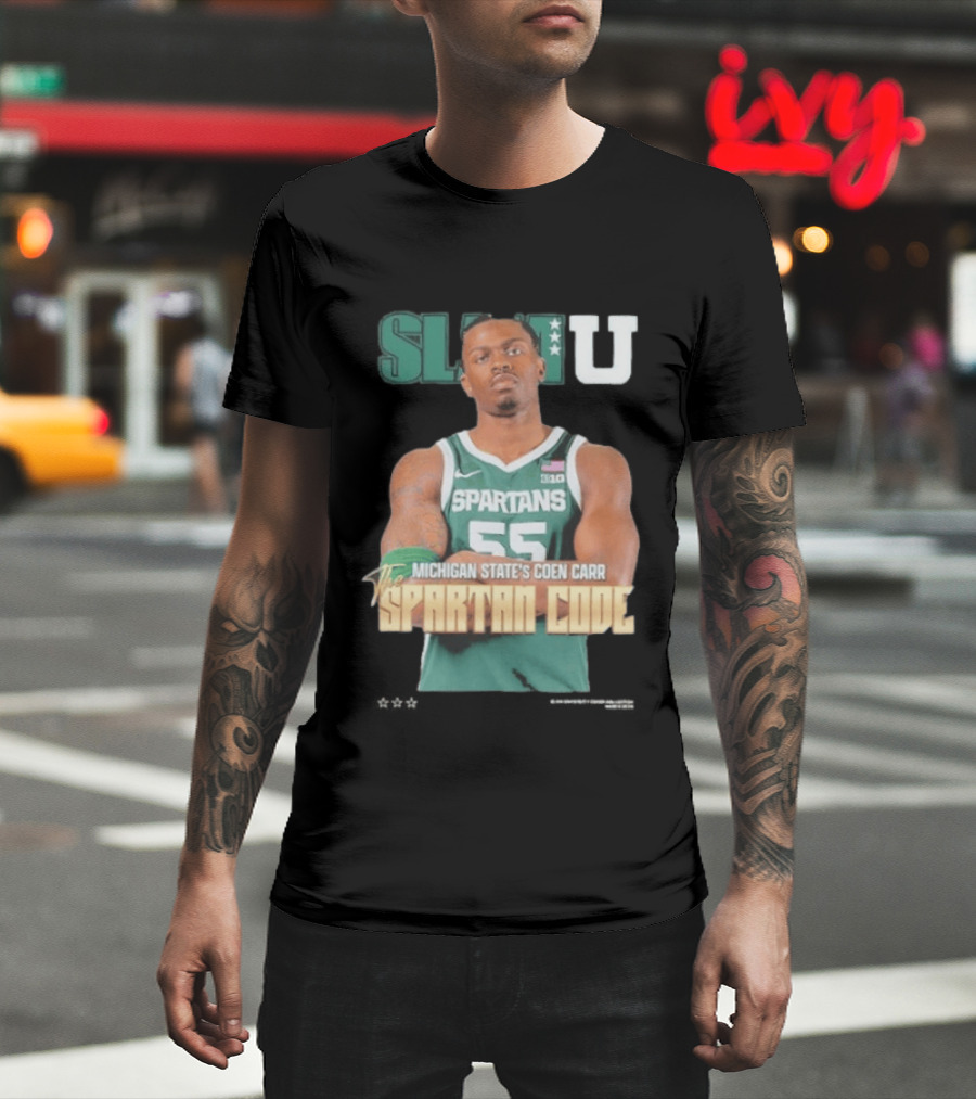 SLAMU Michigan State Spartans Coen Carr The Spartan Code T-Shirt